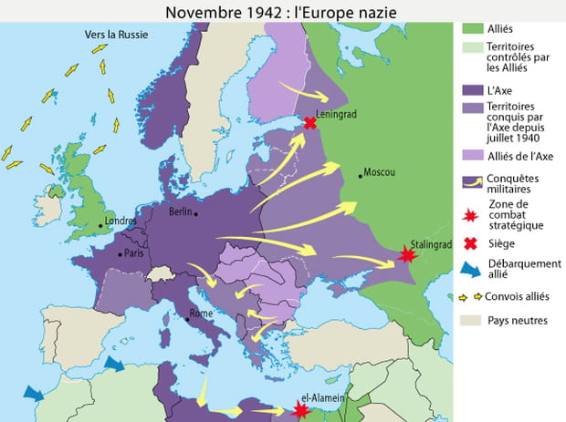 La domination nazie sur l'Europe en 1942